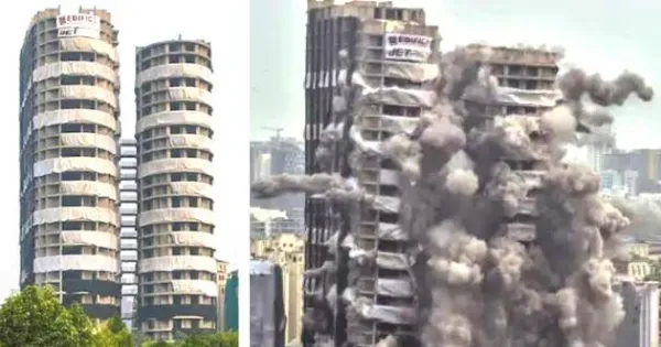 twin-tower-collapsed-after-the-explosion-the-area-turned - Dainik ...